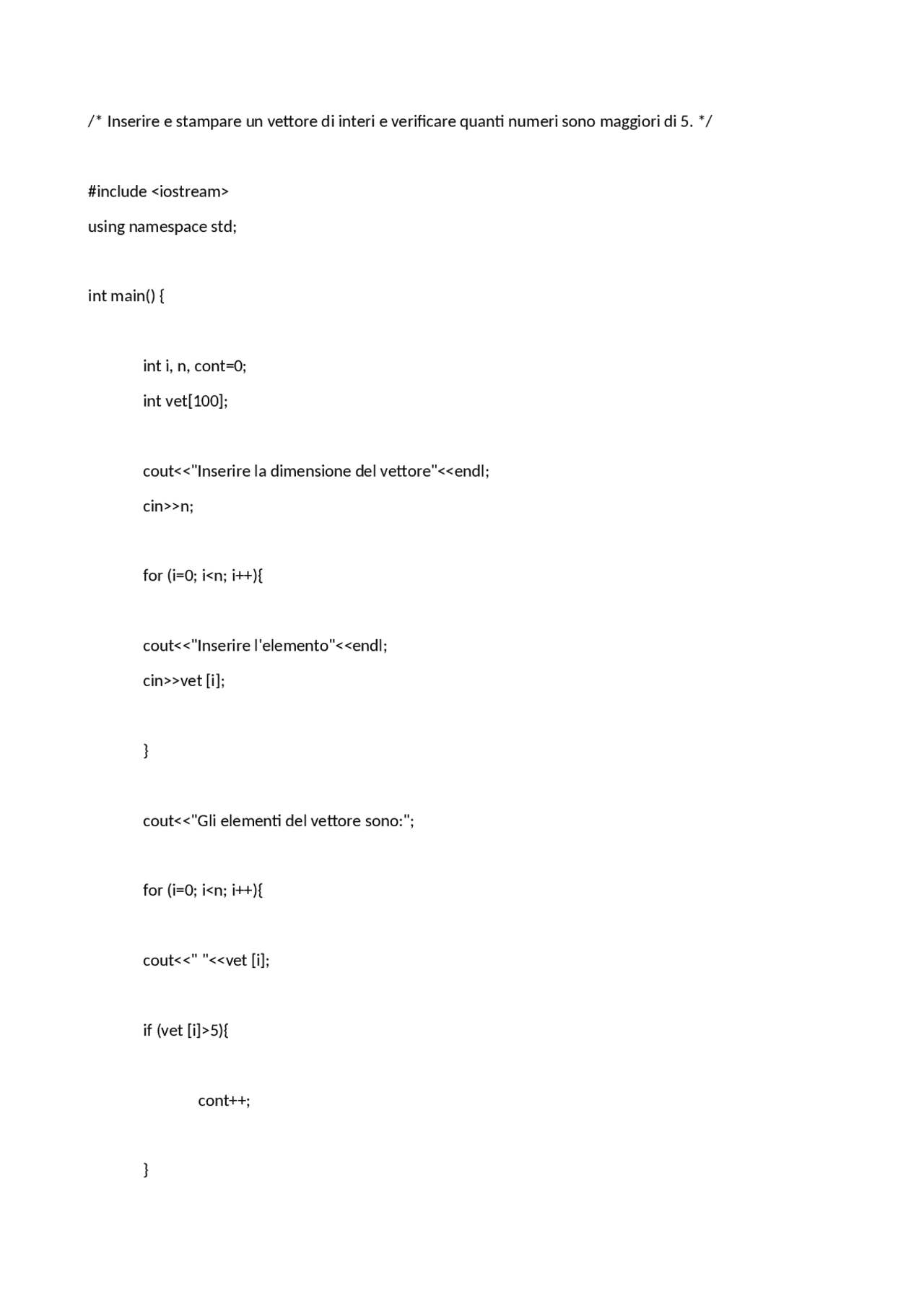 Esercizio in C++ n^13 | Exercícios de Informatica | Docsity