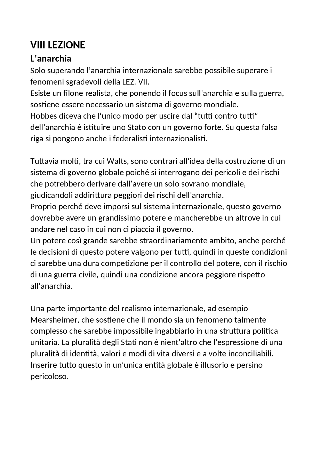 International Relations Docsity