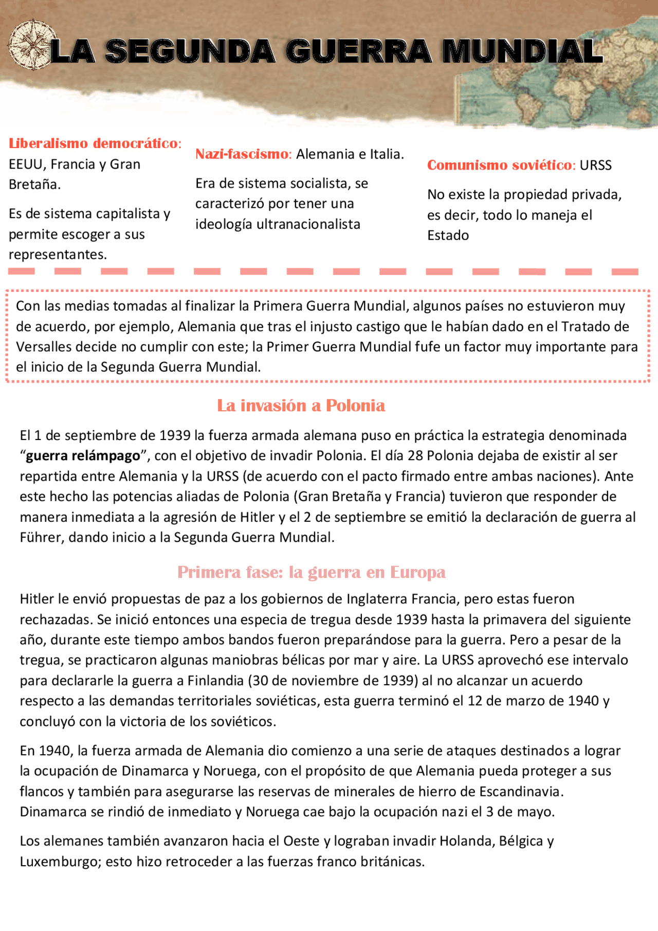 Segunda guerra mundial | Apuntes de Historia | Docsity