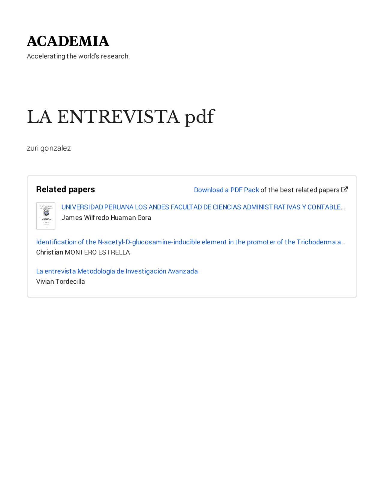 La entrevista inicial y final - Docsity