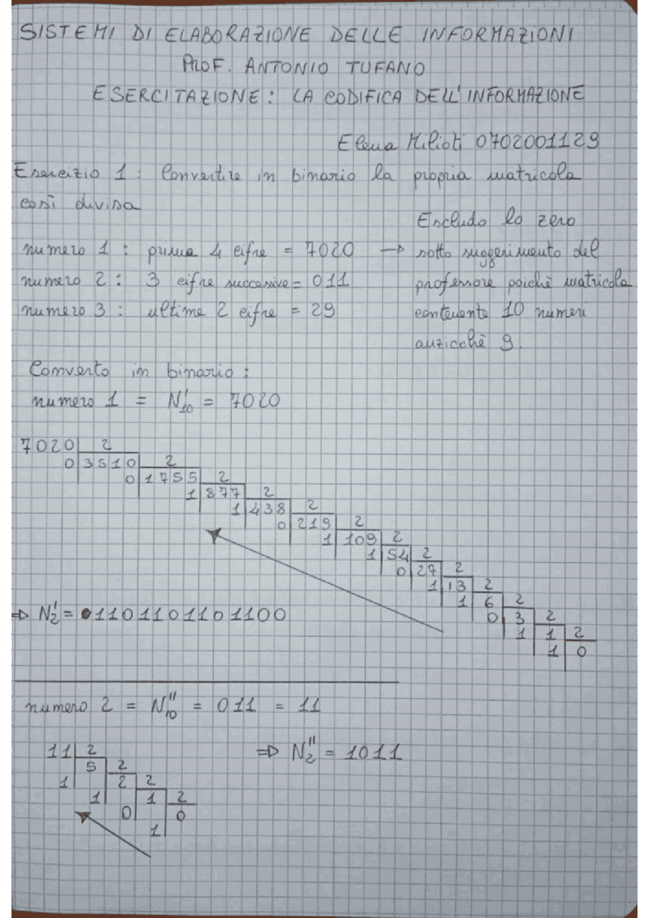 Elaborato2 Codifica Es3 Sistemi Di Elaborazione Delle Informazioni
