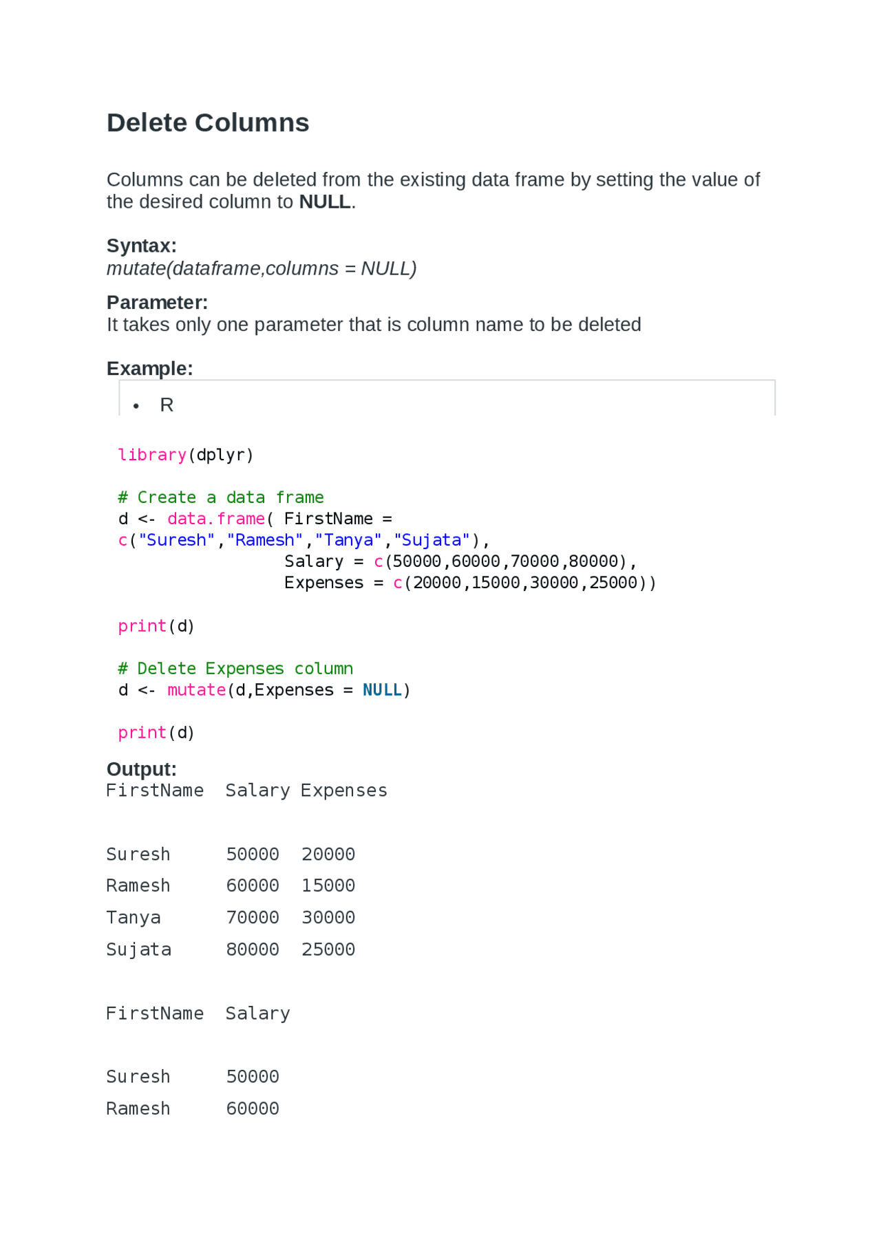 R Programming Unit 2 Docsity