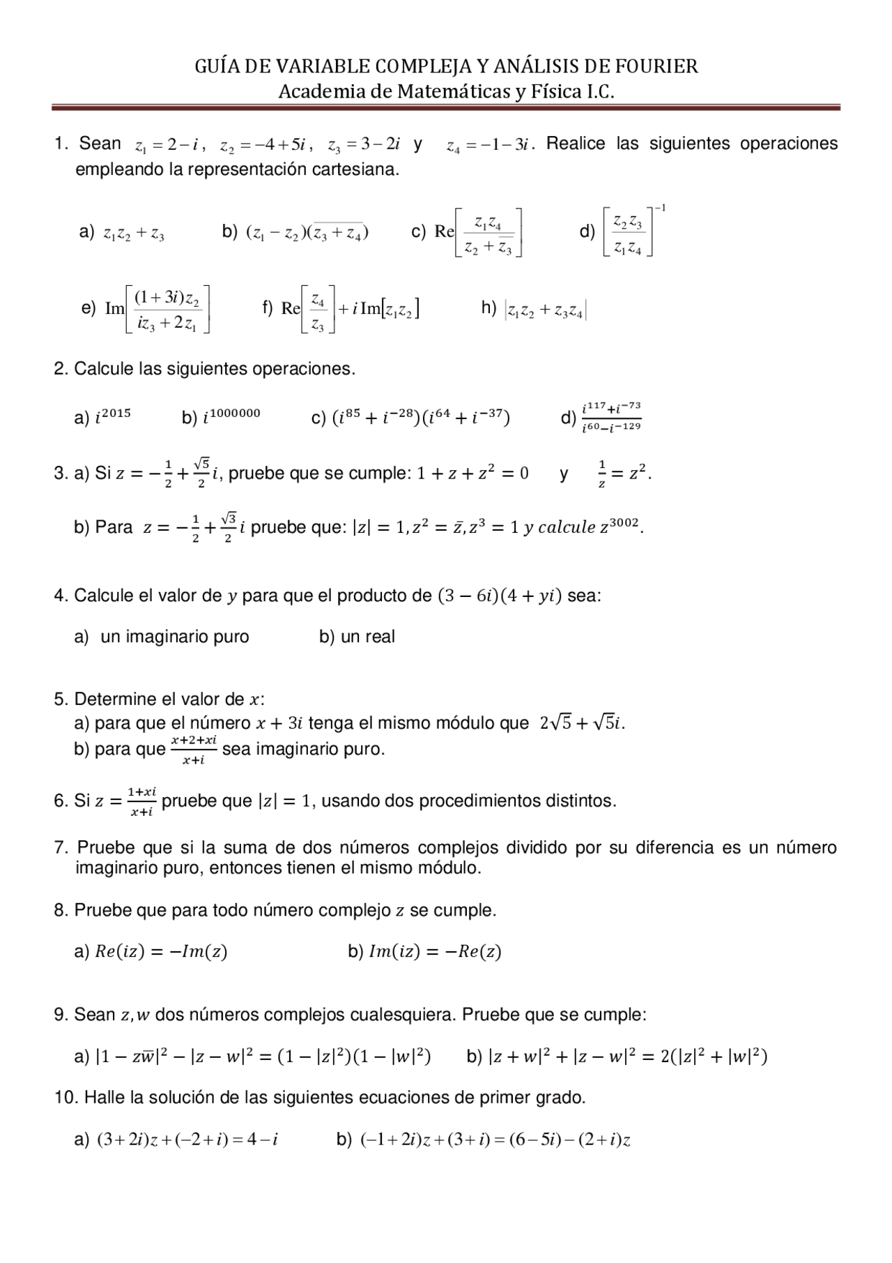 Variable Compleja Guia Docsity