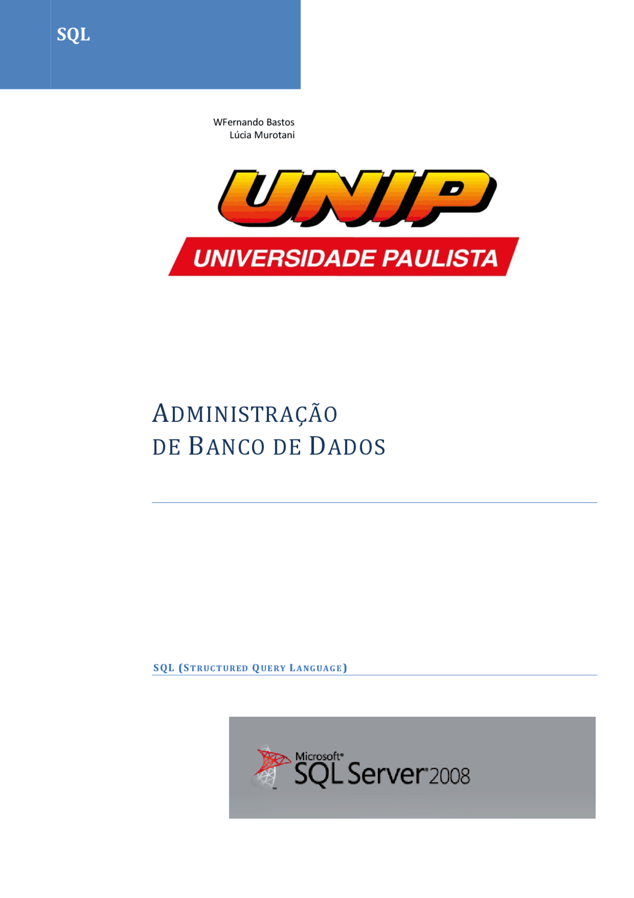 UNIP_ADM_Banco_de_Dados_SQL_NP2 - Docsity