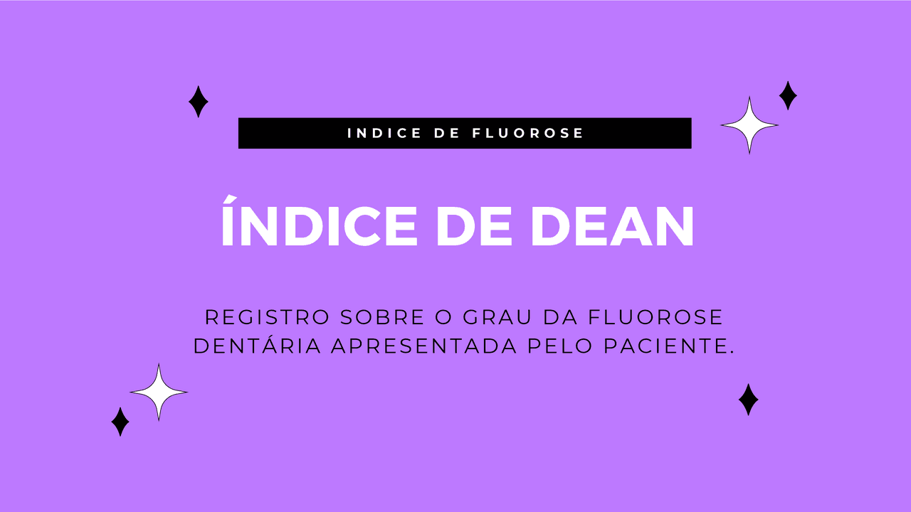 Indice de dean fluorose | Slides Anatomia Dentária | Docsity