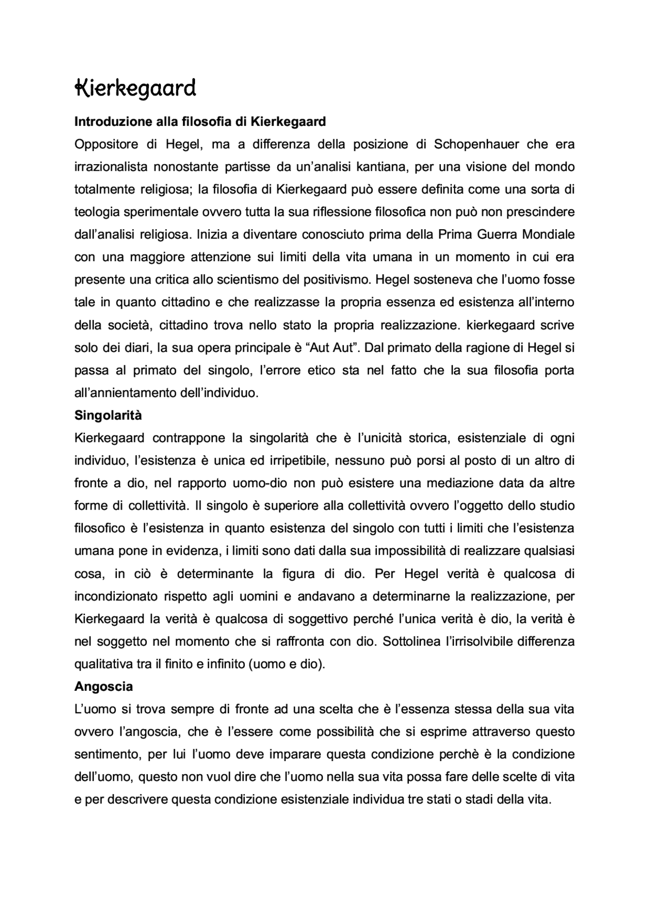 Da Kierkegaard A Nietzsche Docsity