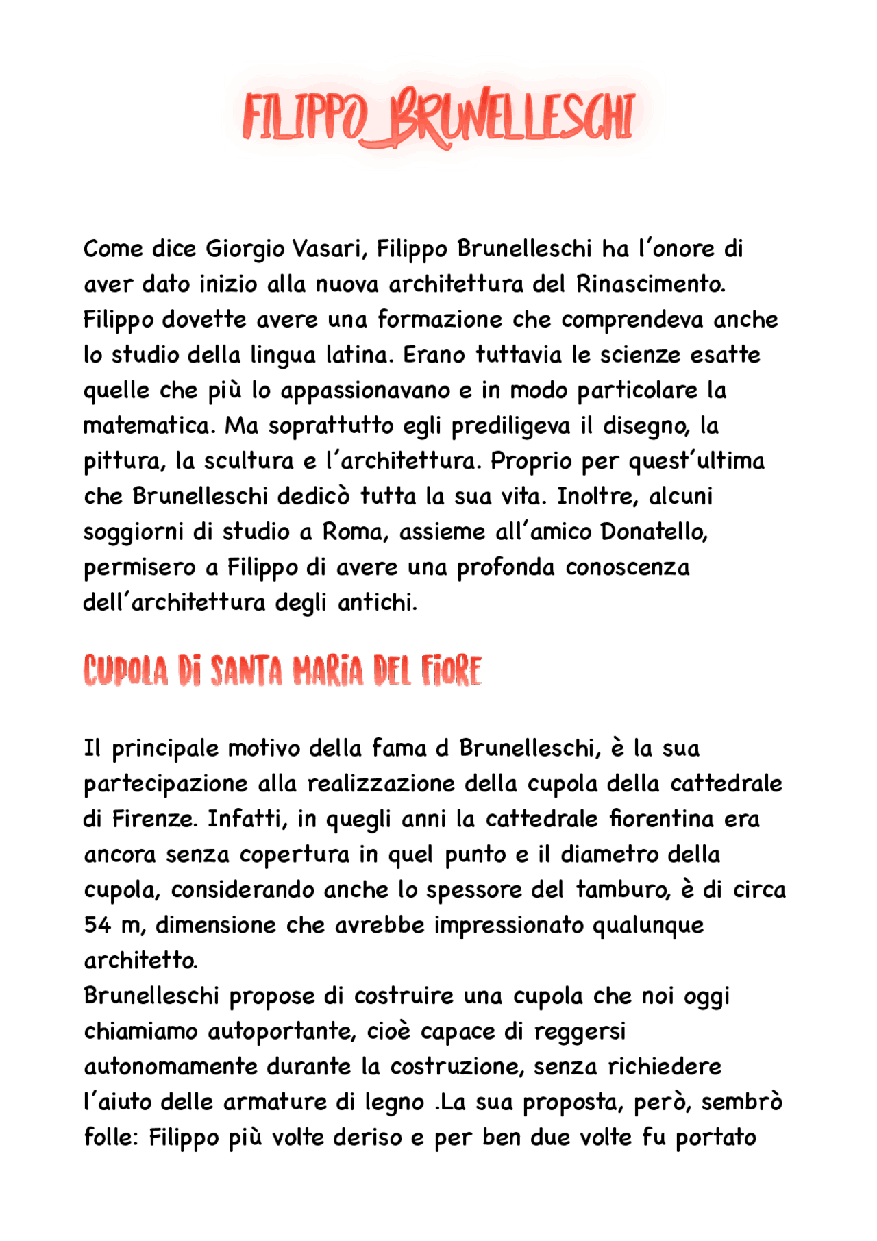 Filippo Brunelleschi Docsity