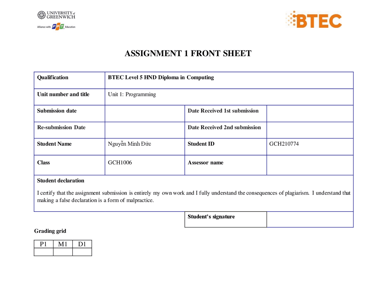 Assignment 2 programing 1618 | Study Guides, Projects, Research Programming Languages | Docsity