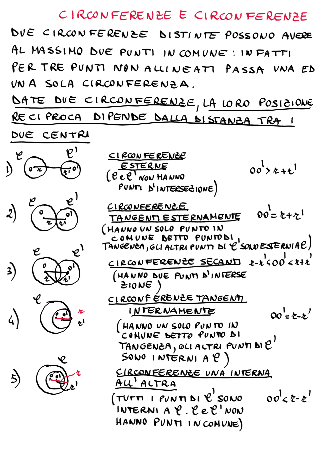 Circonferenze E Rette Geometria Euclidea Appunti Di Discipline