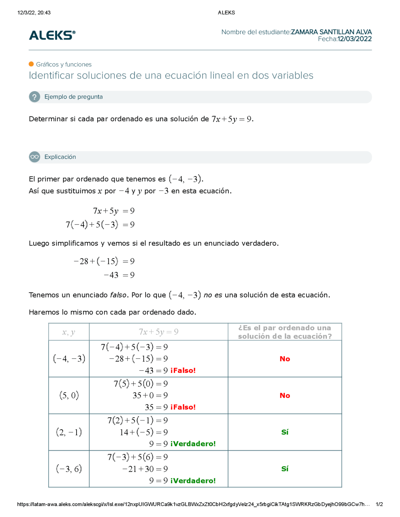 Ejemplos de Aleks Plataforma | Ejercicios de Matemáticas Aplicadas ...