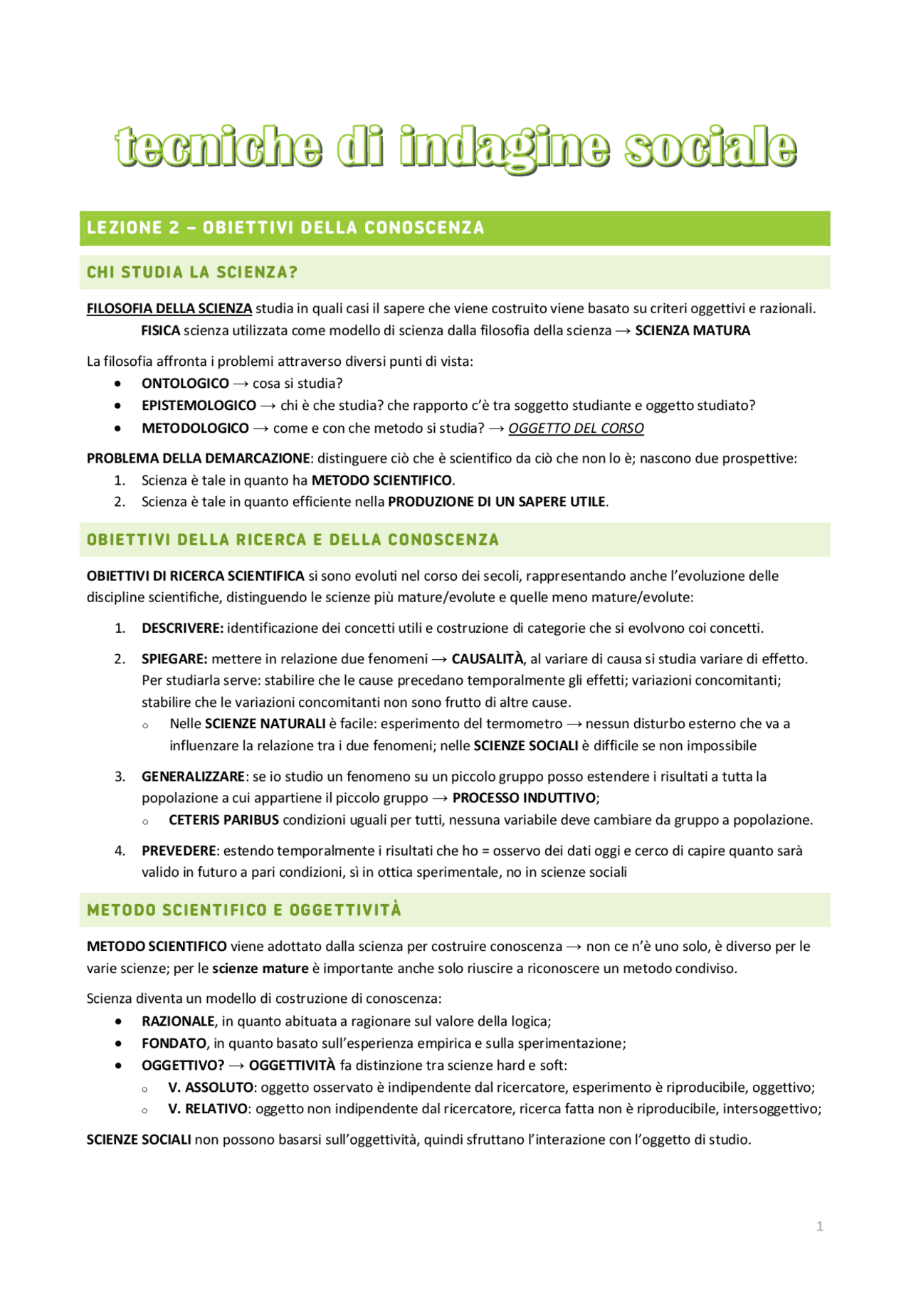 Appunti Corso E Slide Tecniche Di Indagine Sociale 2022 Docsity