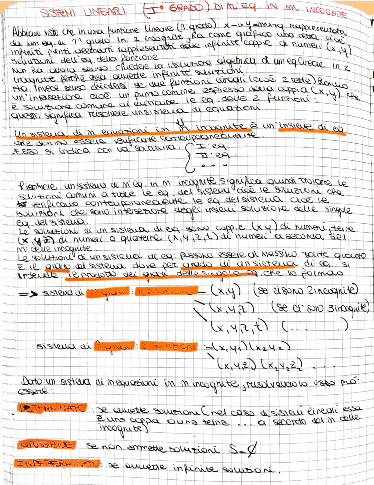 Sistemi Lineari Appunti Docsity