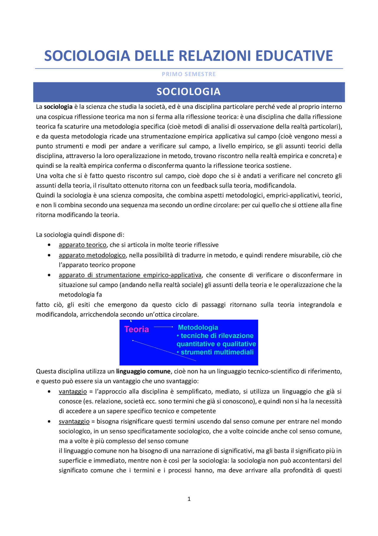 Appunti Completi Corso Di Sociologia Delle Relazioni Educative Docsity
