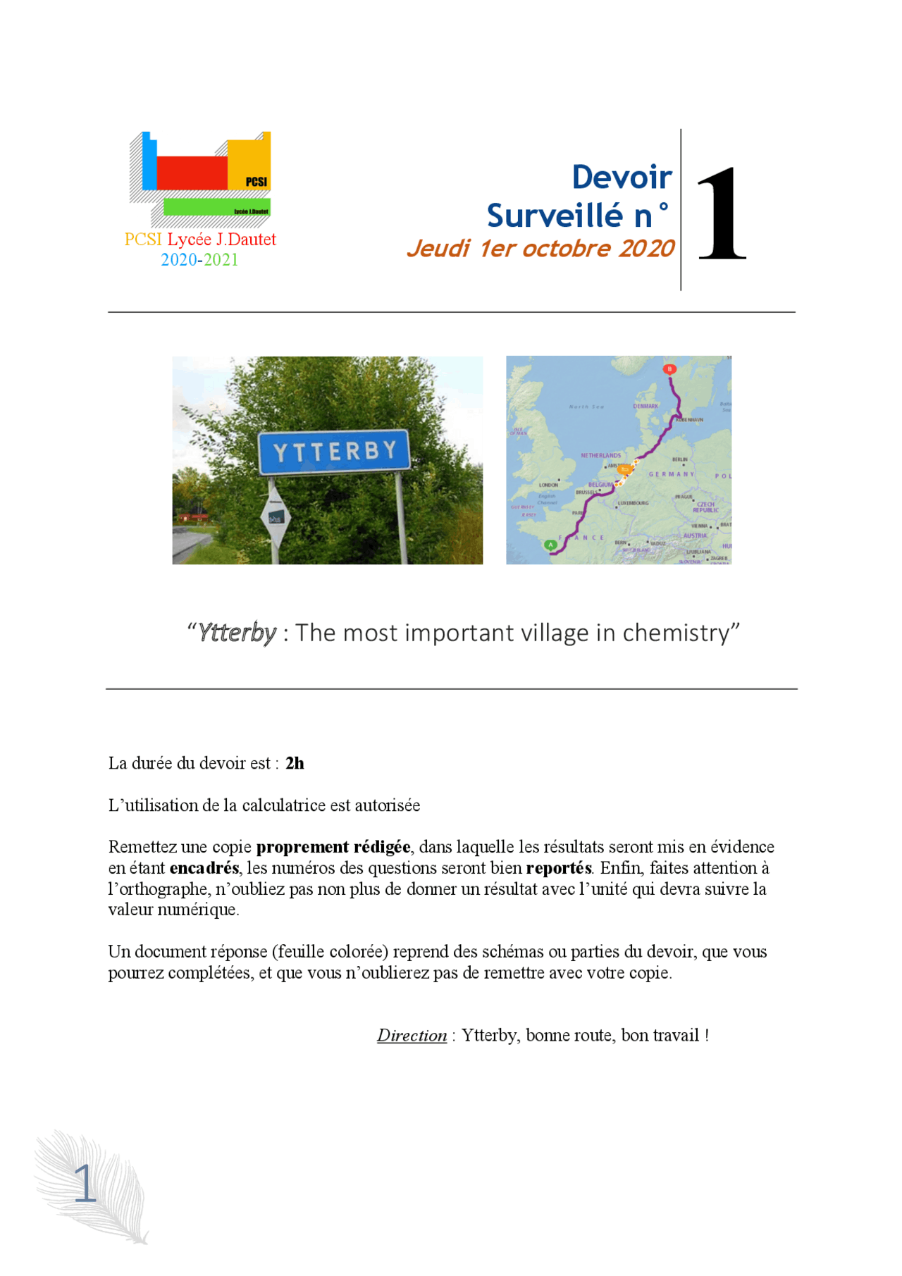 Devoir Surveillé N° Docsity