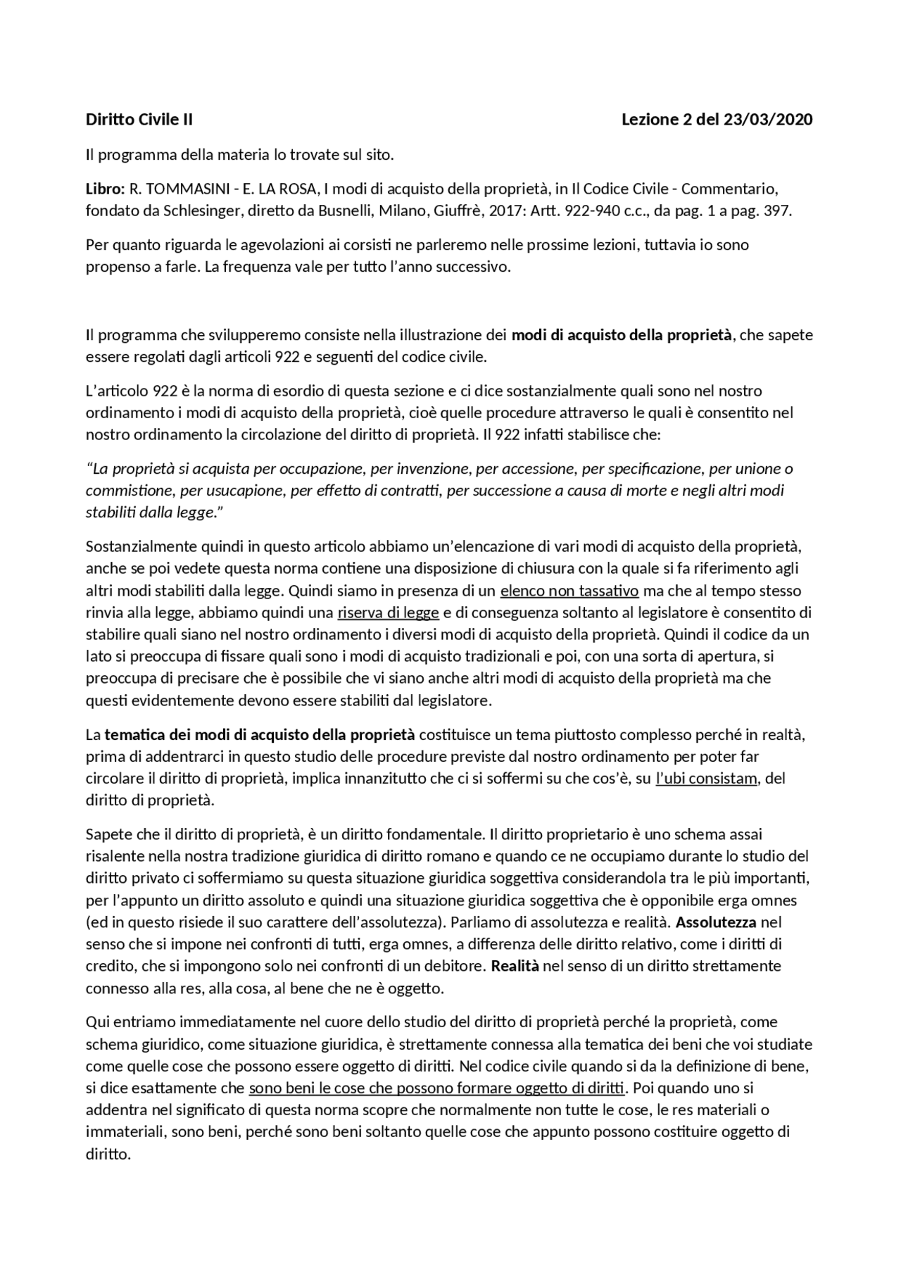 Dispense Diritto Civile Docsity