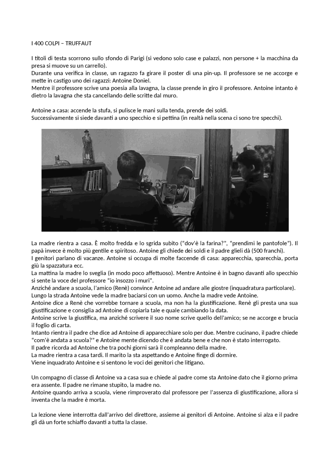 I 400 Colpi Truffaut Docsity