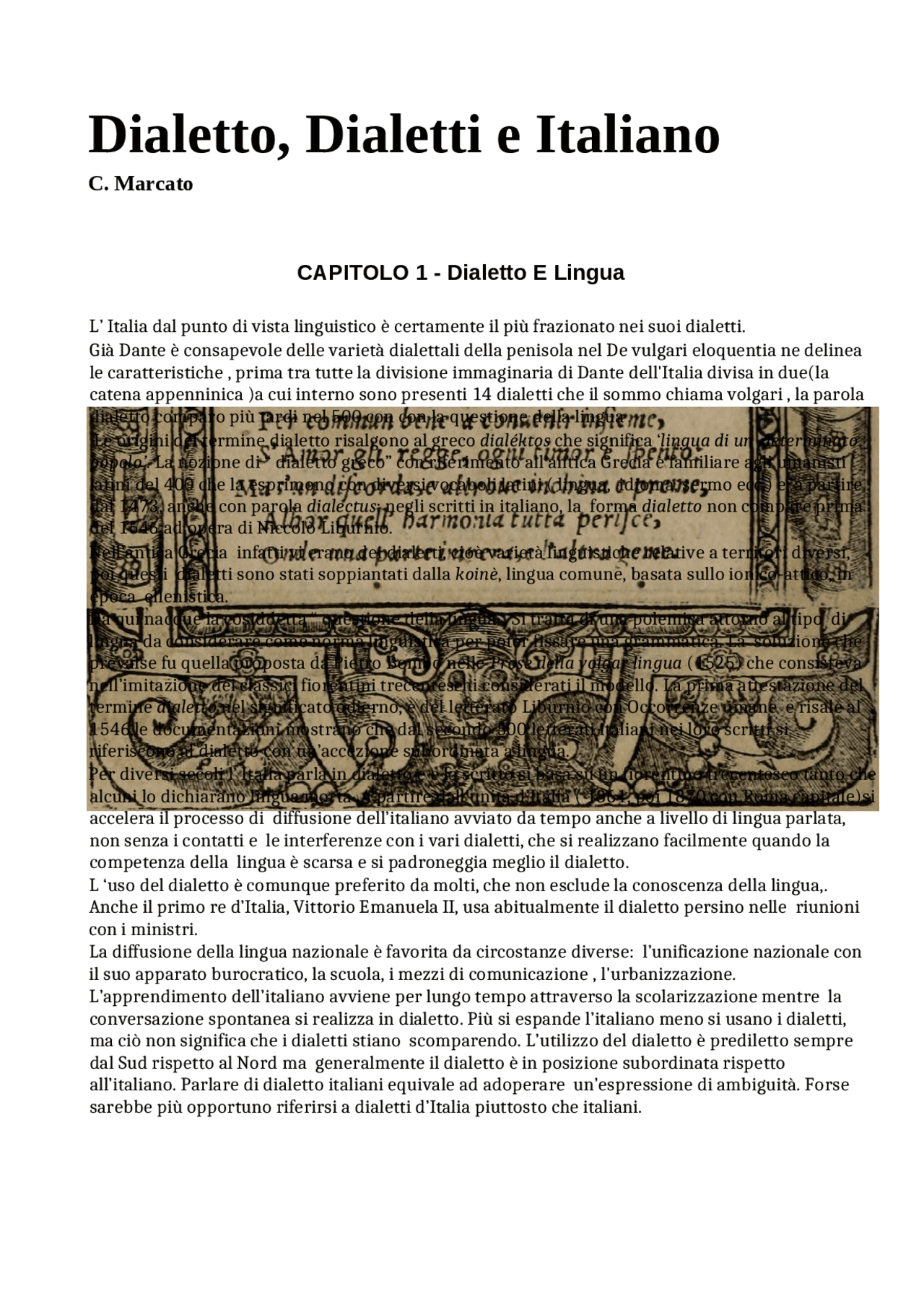 Dialetto E Dialetti Docsity
