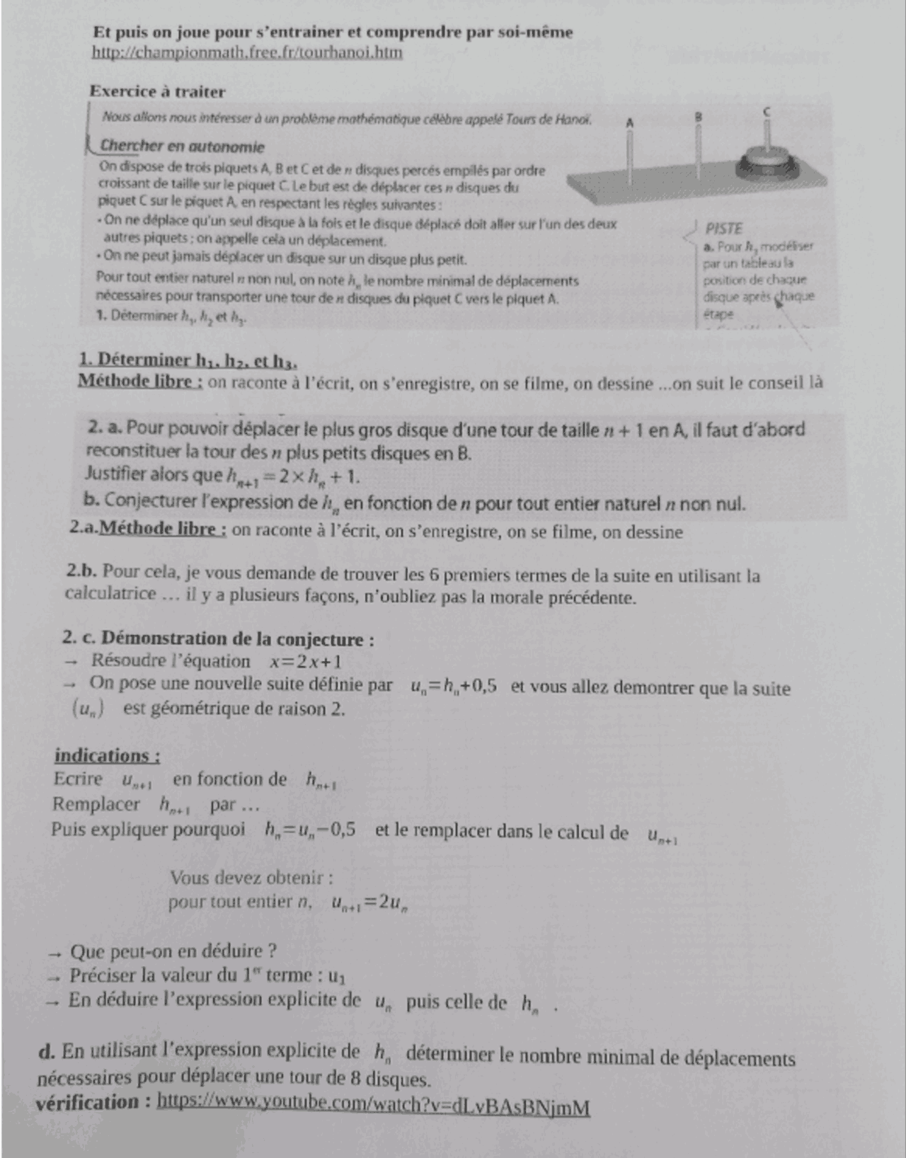 Exercice à traiter - Docsity