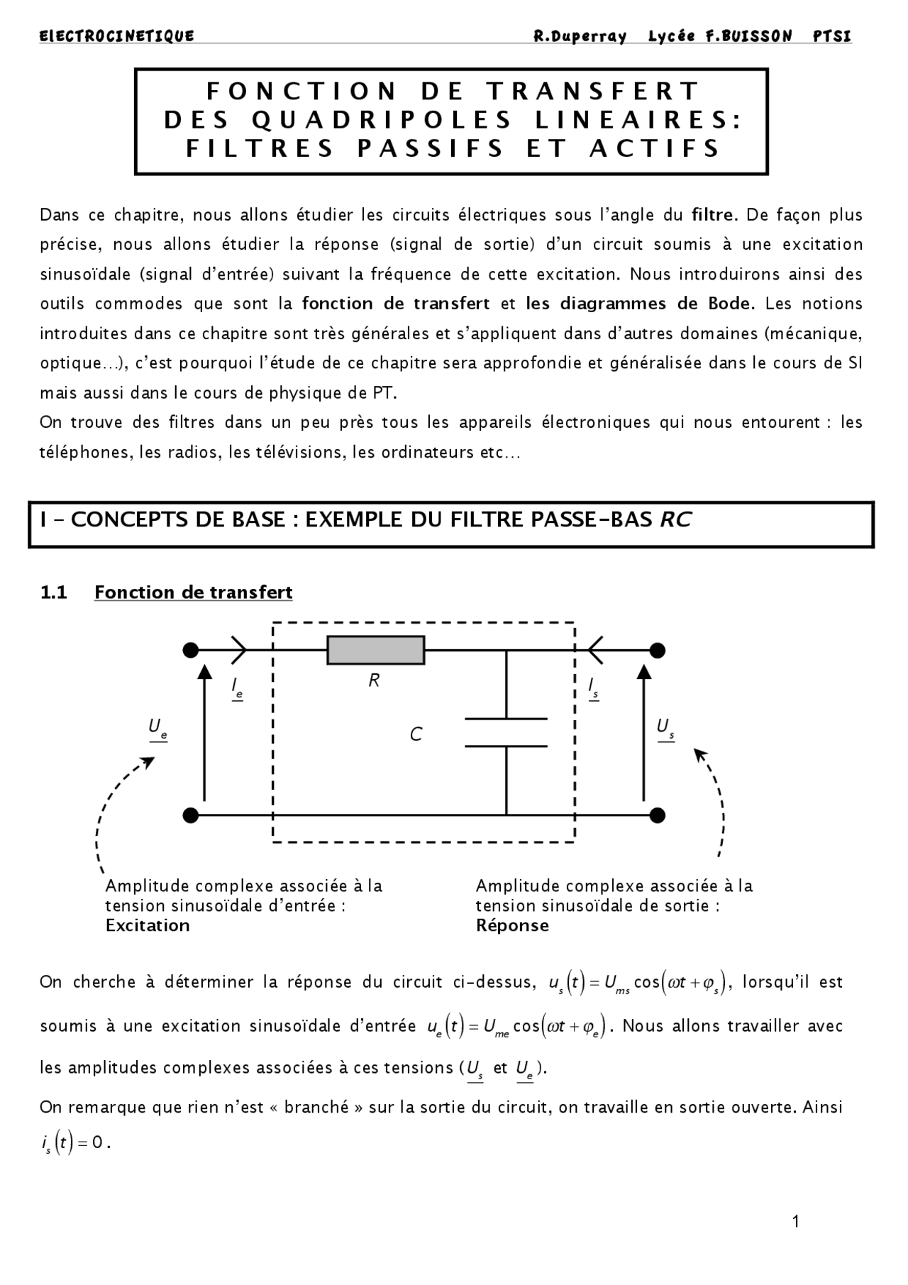 Fonctions Transfert Docsity