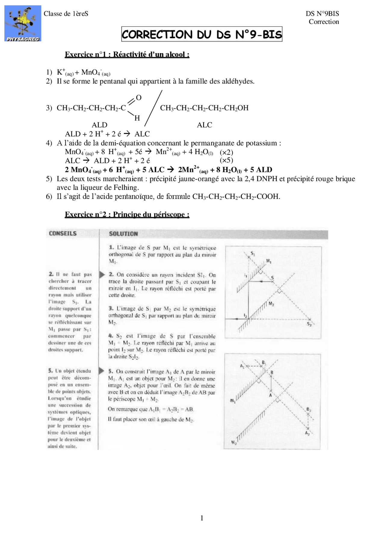 Correction du ds n°9-bis - Docsity