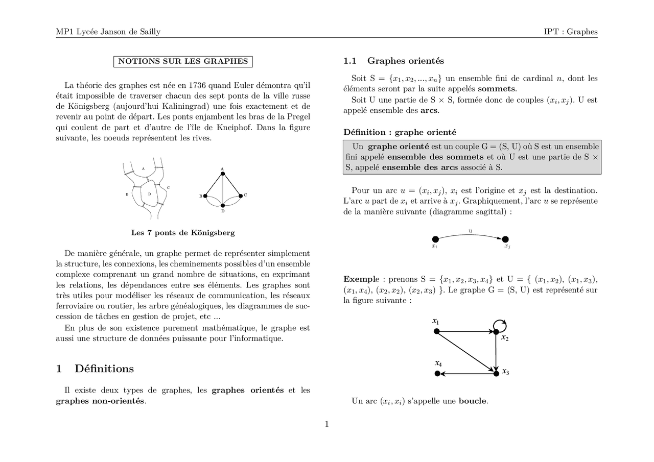 11 Graphes Orientés Exercices Informatique Docsity