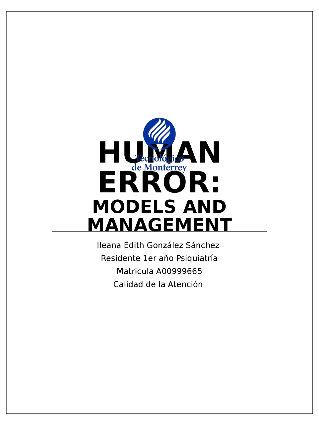 Human error: models and management - Docsity