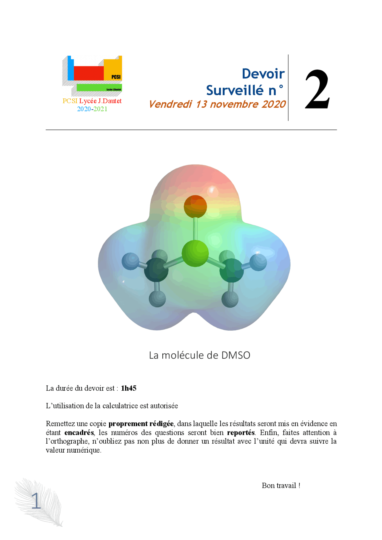 Devoir Surveillé N° Docsity