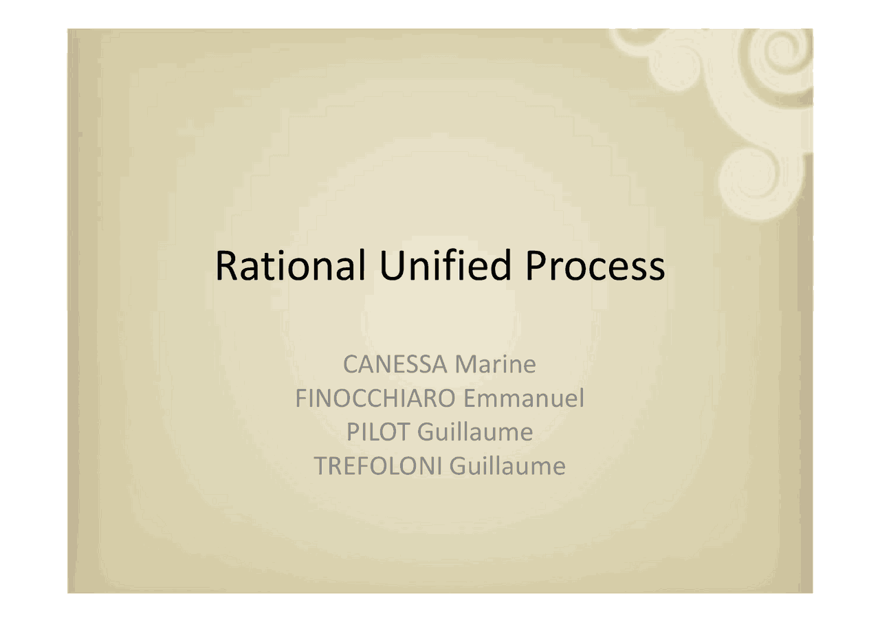 Rational Unified Process - Docsity