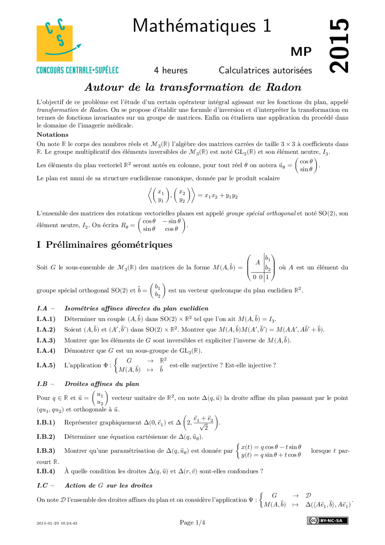Mathématiques 1 Mp Docsity