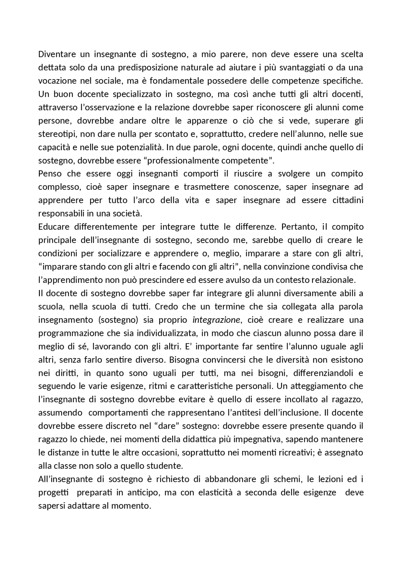 Elaborato Tfa Sostegno Gestione Integrata Del Gruppo Classe Docsity