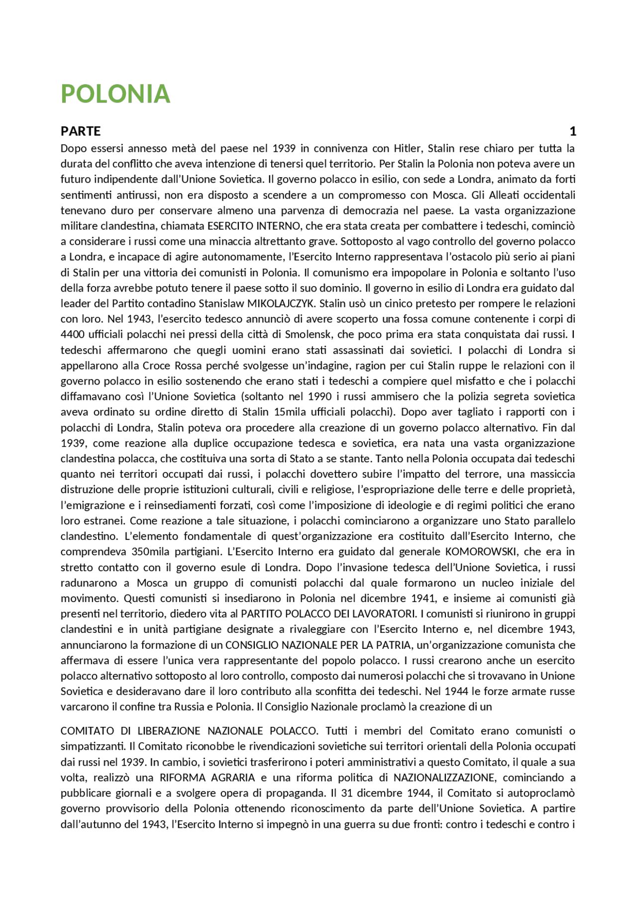 Appunti Continente Diviso Appunti Di Storia Docsity