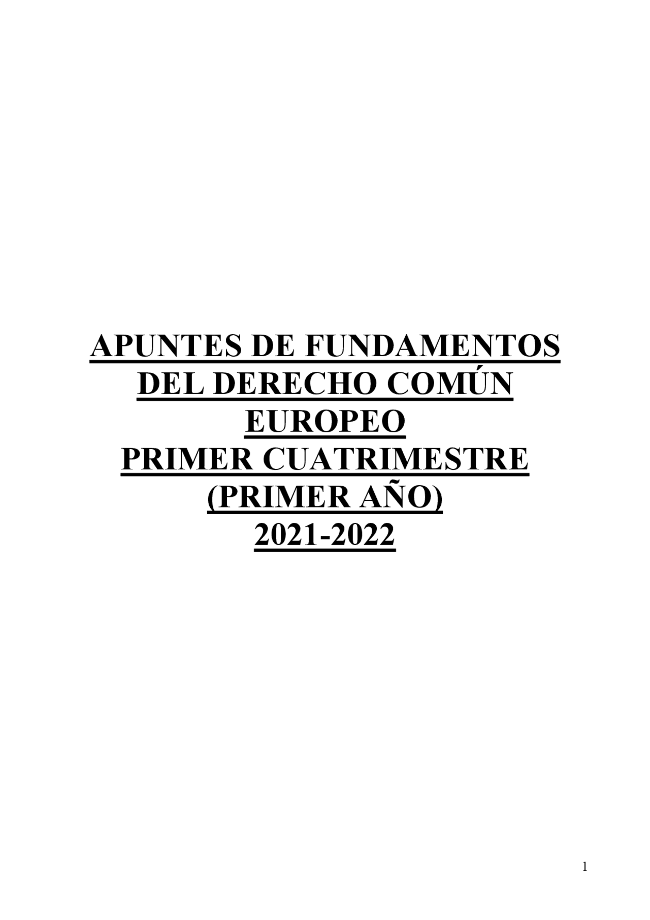Apuntes Derecho Común Europeo Docsity