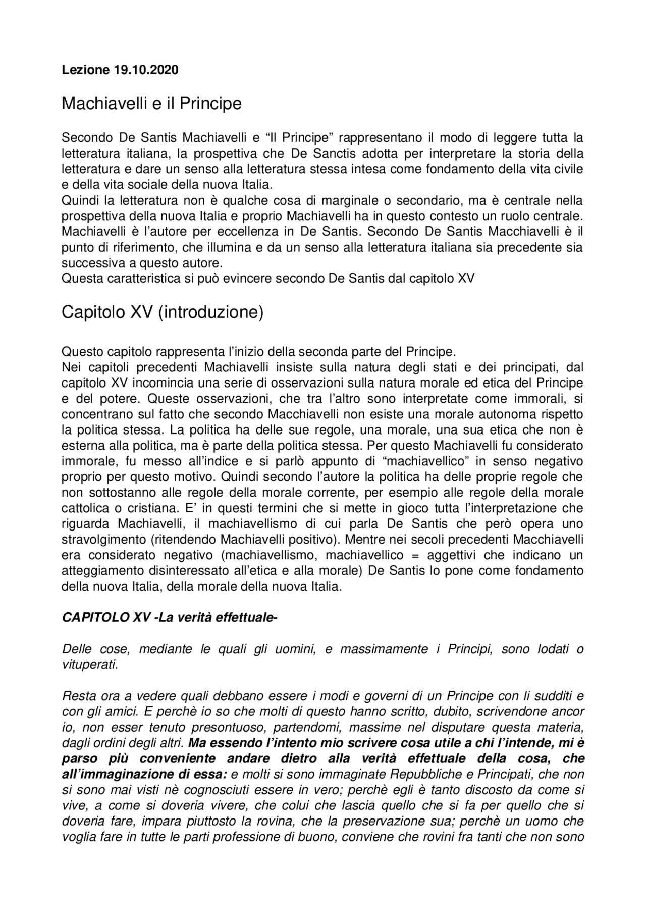 Appunti Su Machiavelli Docsity