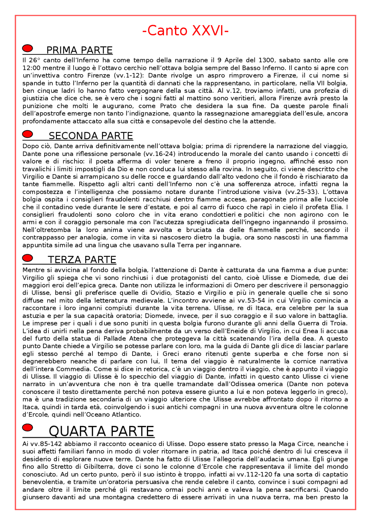 CANTO 26 DIVINA COMMEDIA INFERNO - Docsity