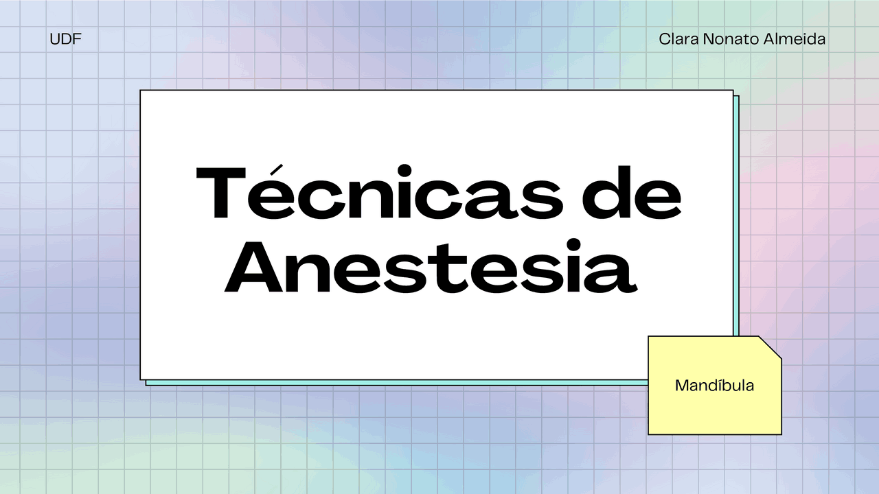 Resumos De Tecnicas Anestesicas Docsity