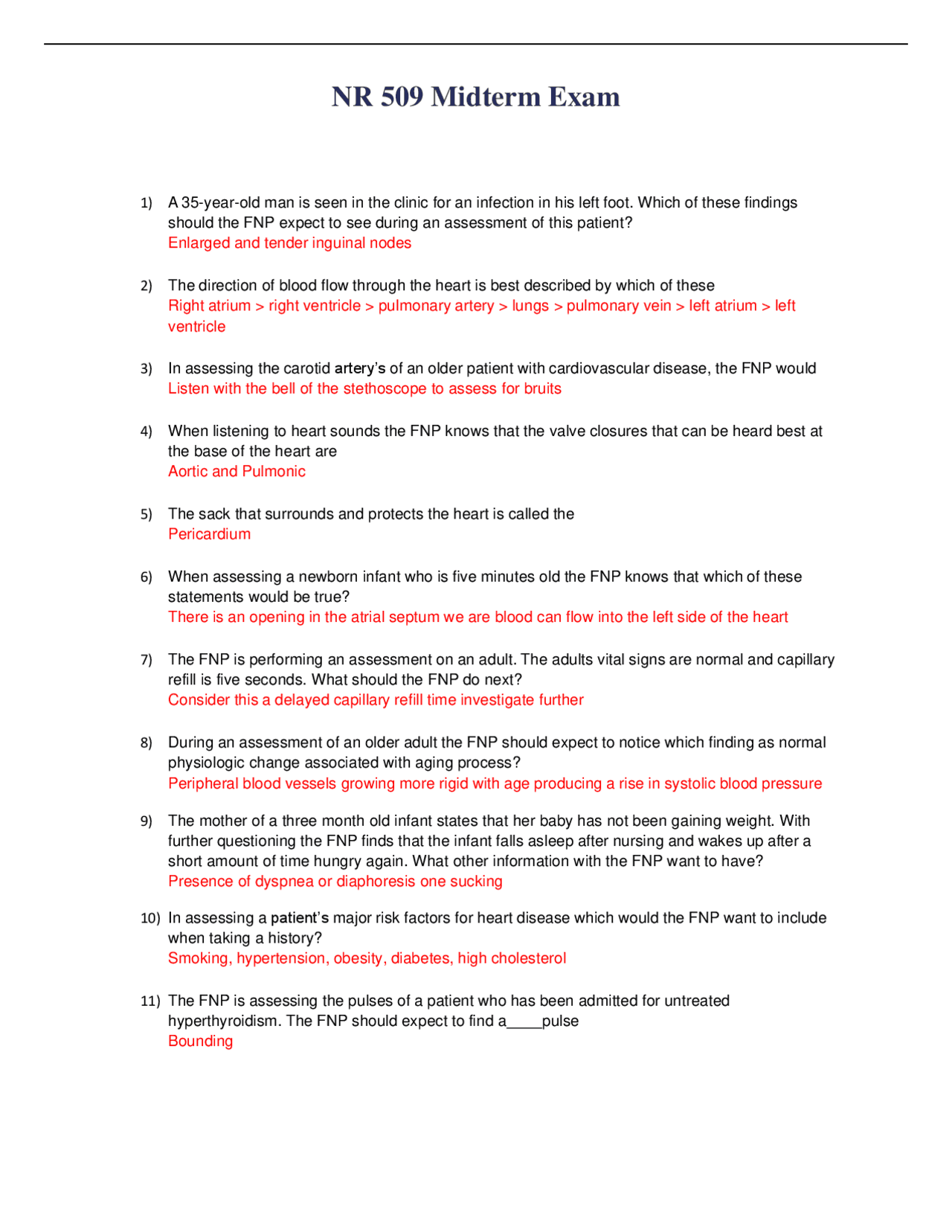 NR 509 Midterm Exam / NR509 Midterm Exam: Advanced Physical Assessment ...