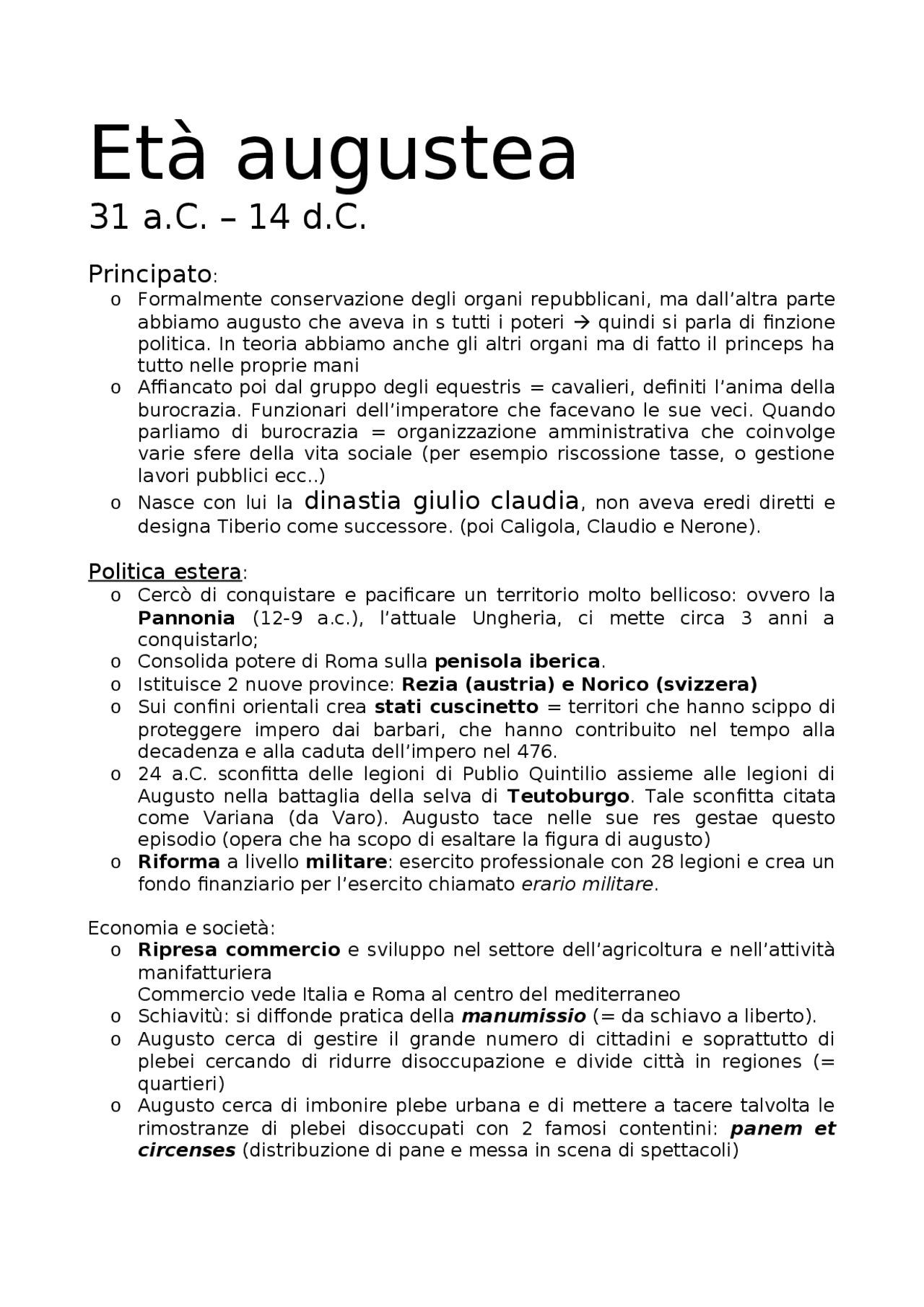 Età Augustea E Virgilio Docsity