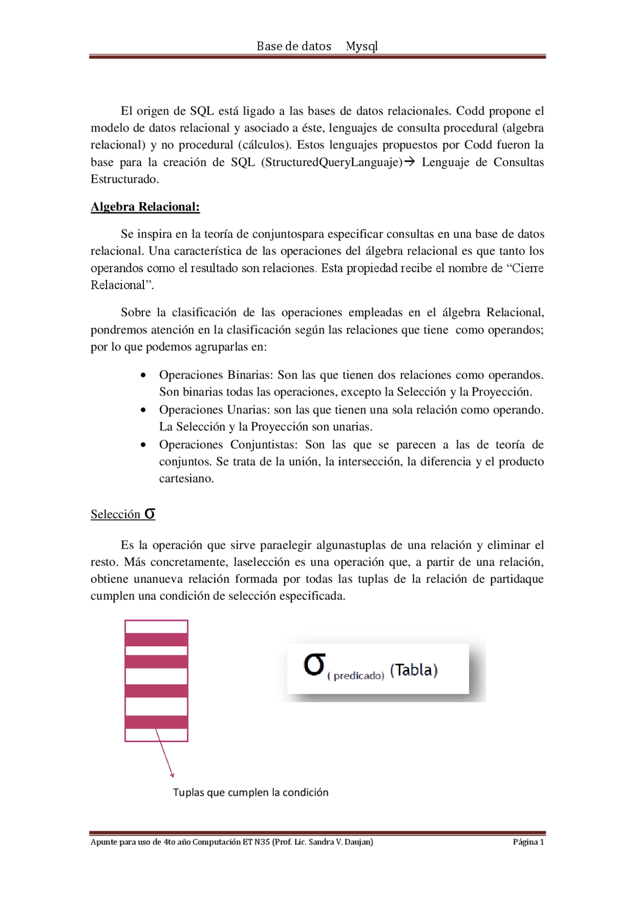 Apunte De Base De Datos Mysql Apuntes De Matemáticas Docsity