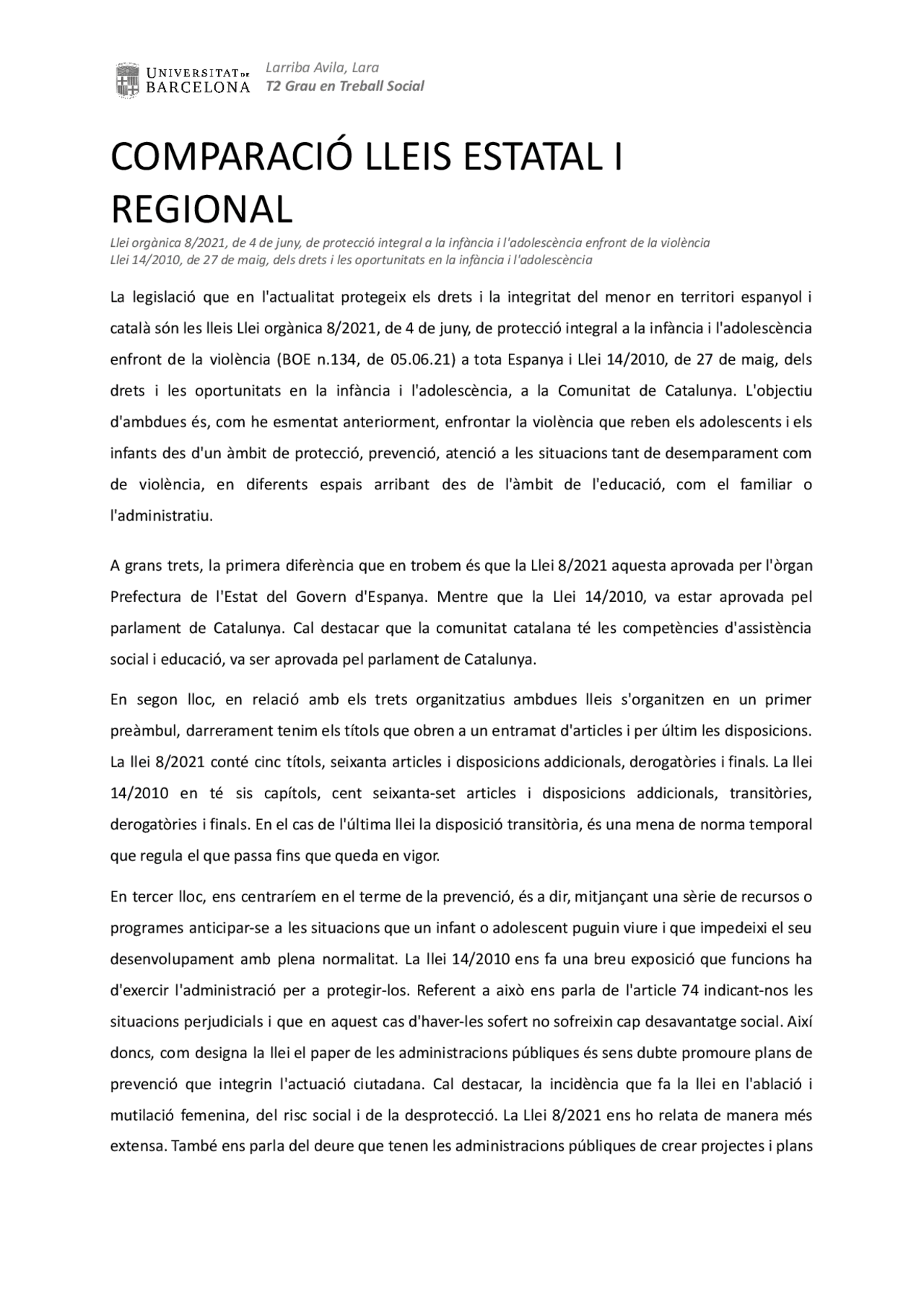 ComparaciÓn Leyes Infancia Docsity