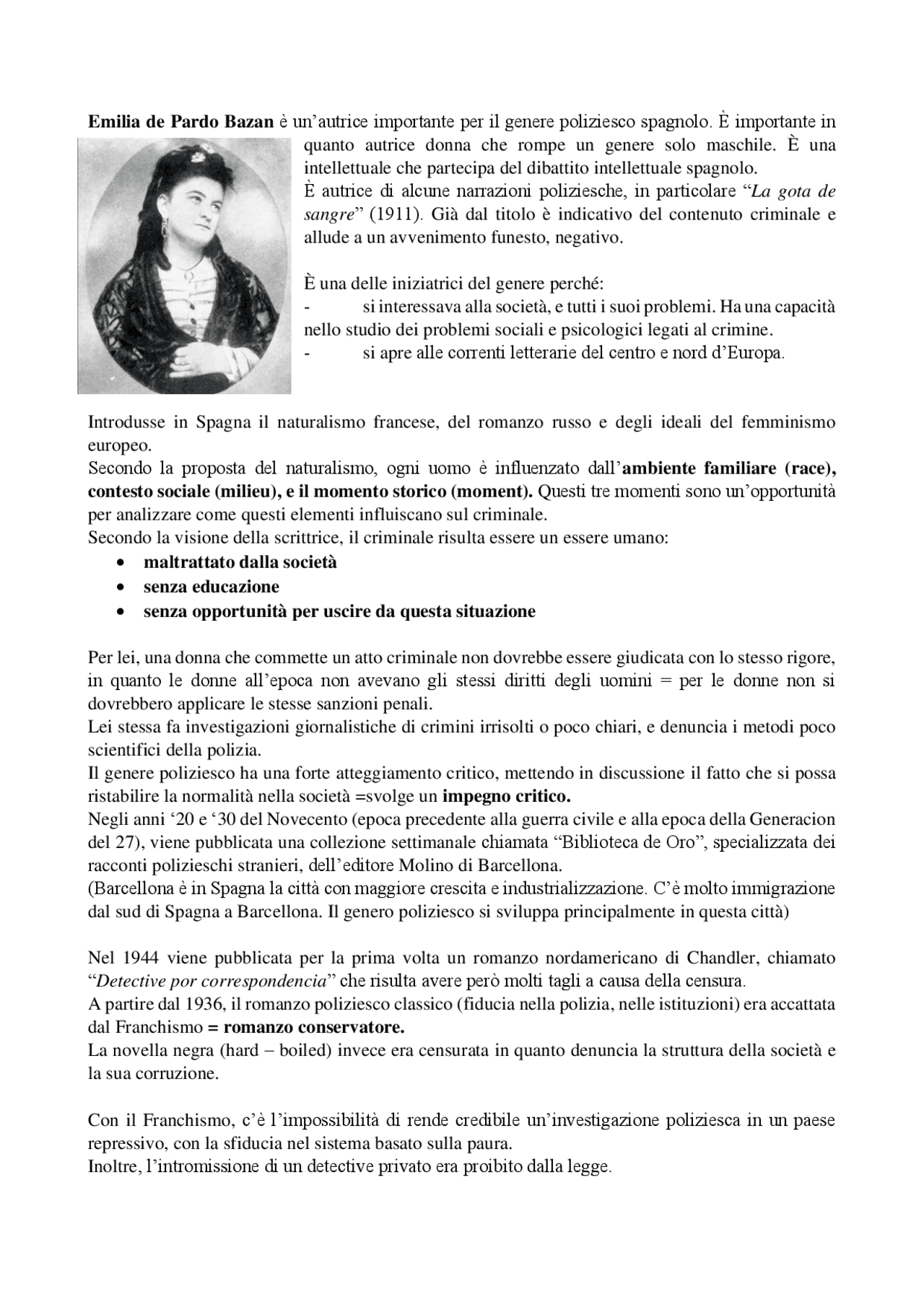 Emilia Pardo Bazan - Appunti | Notas de estudo de Literatura Espanhola ...