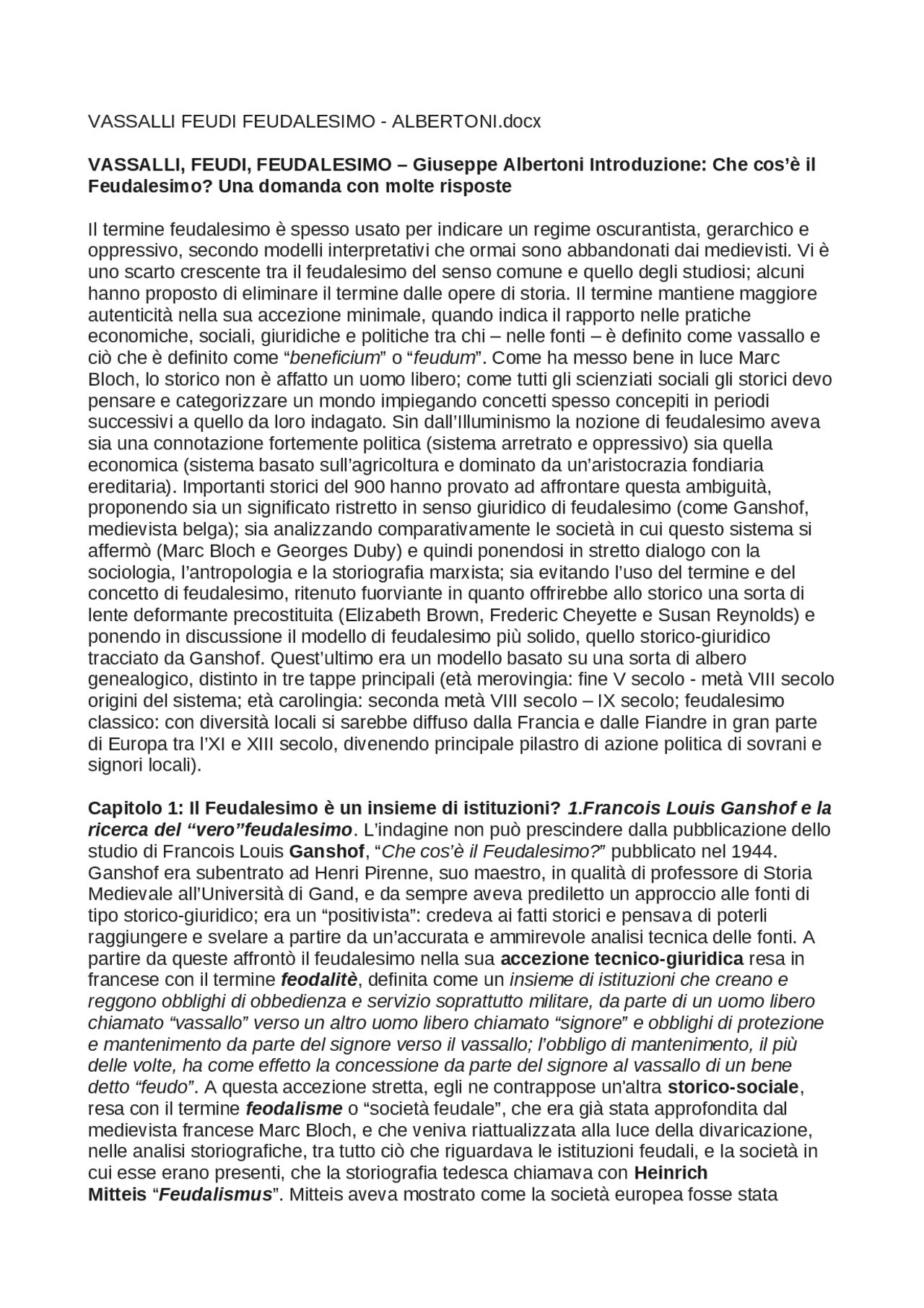 Vassalli Feudi E Feudalesimo Docsity