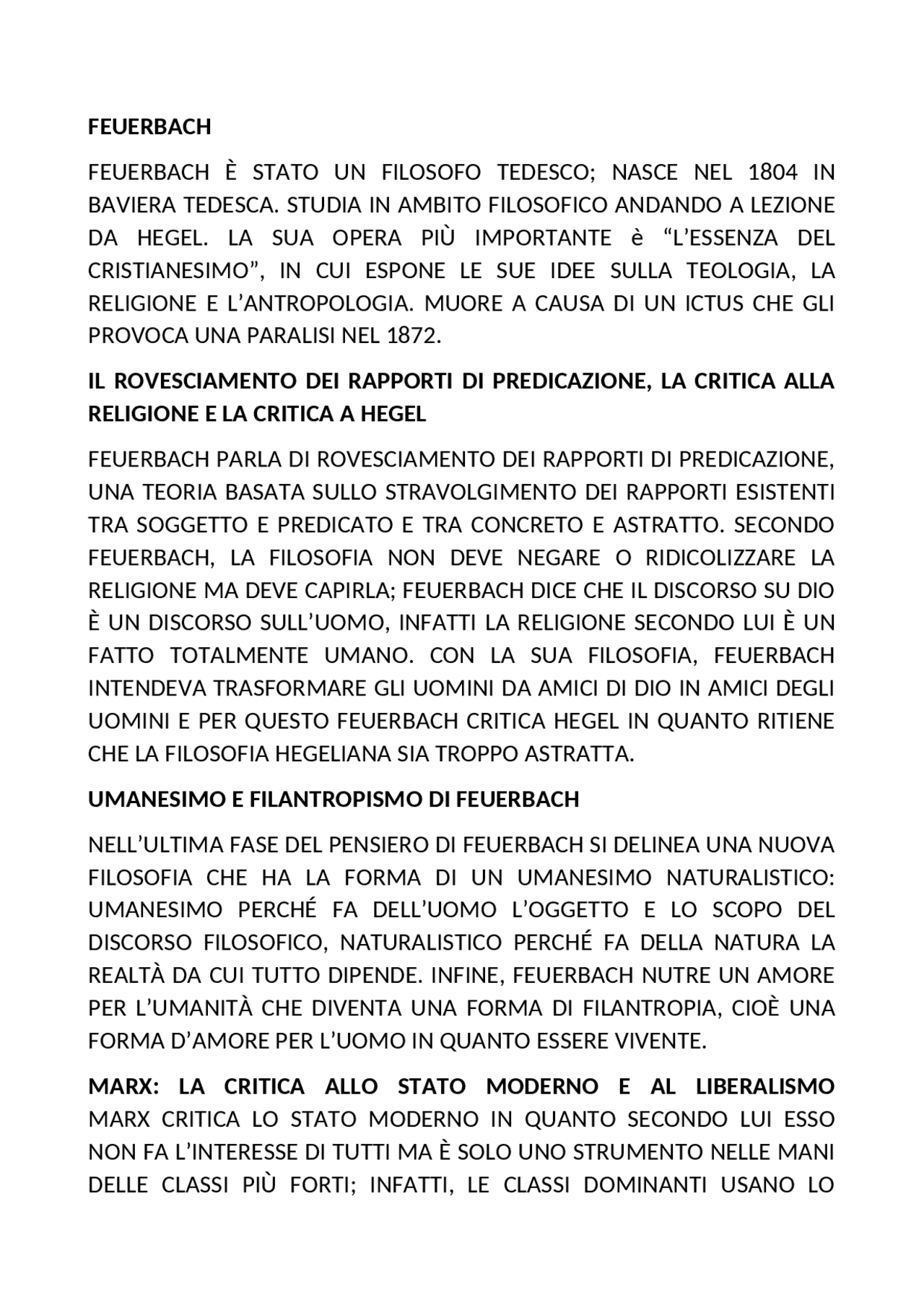 Feuerbach Kierkegaard Riassunto Generale Docsity