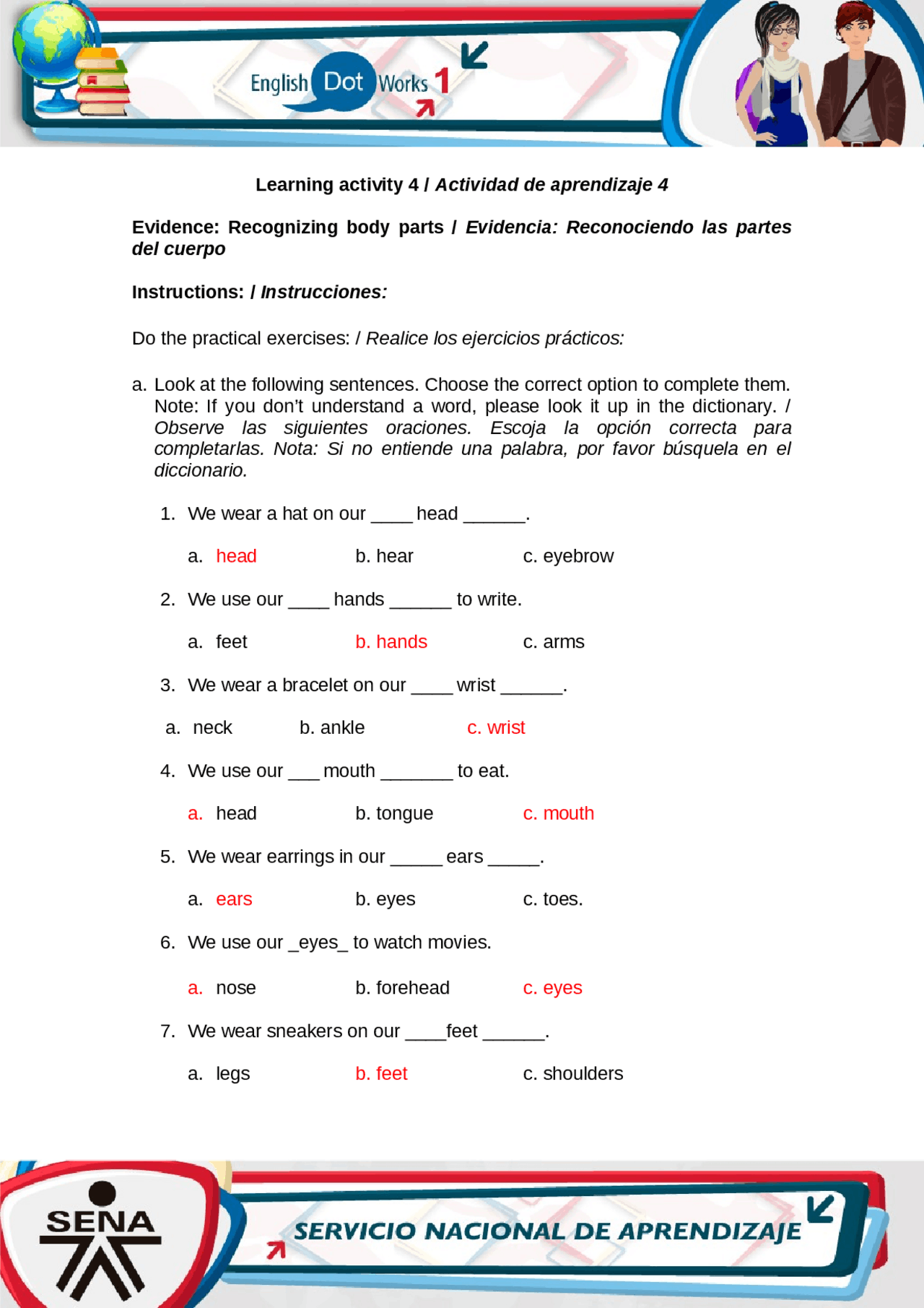 English Dot Works 1 Ingles Ejercicios De Inglés Técnico Docsity