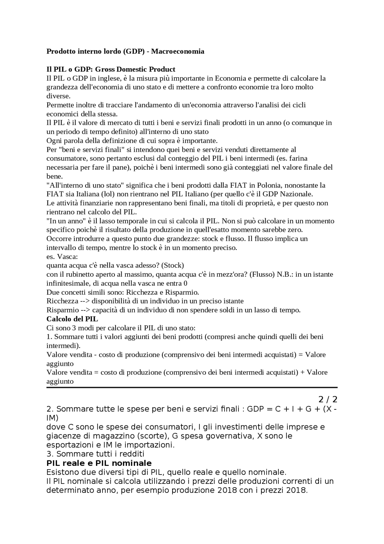 Macroeconomia Mappa Concettuale Docsity