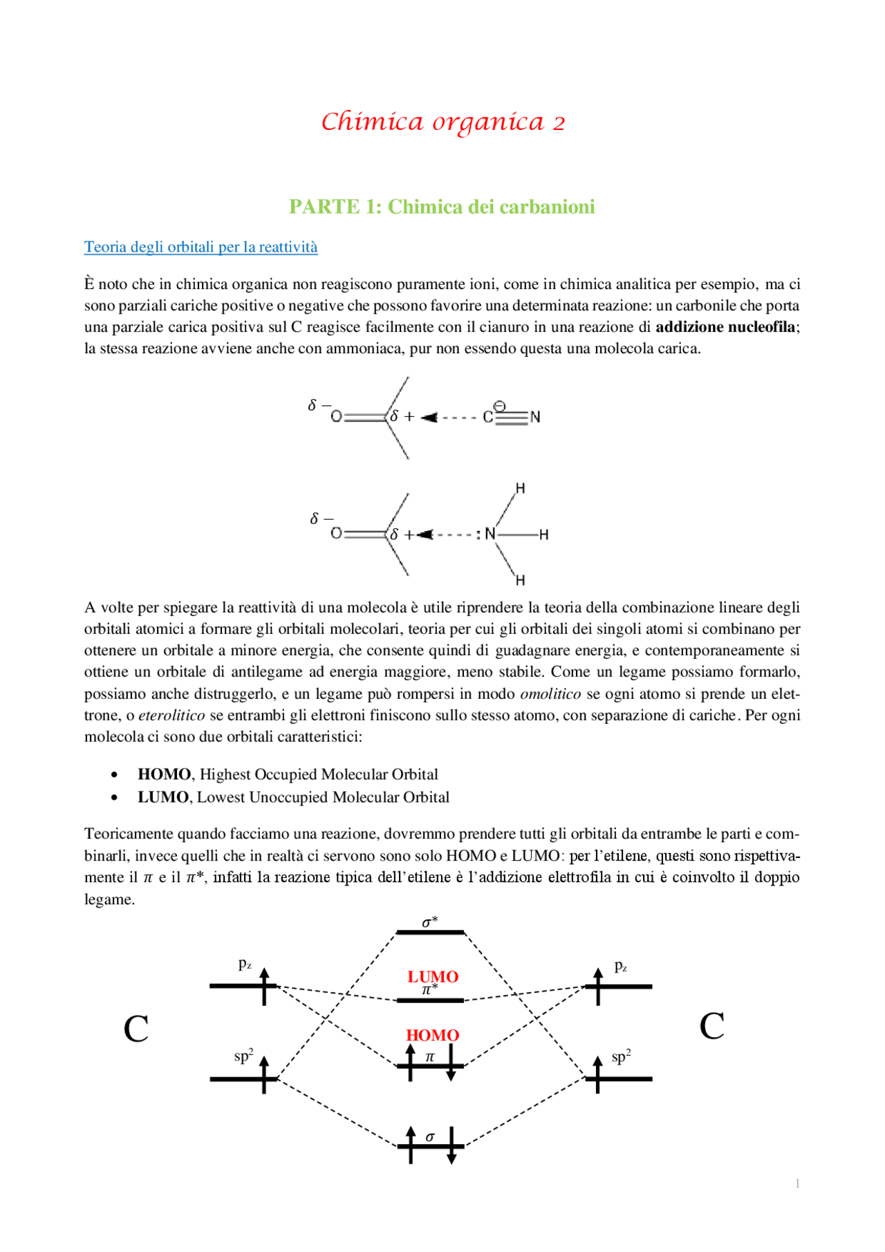 Appunti e slide di Chimica Organica II (università) - Docsity