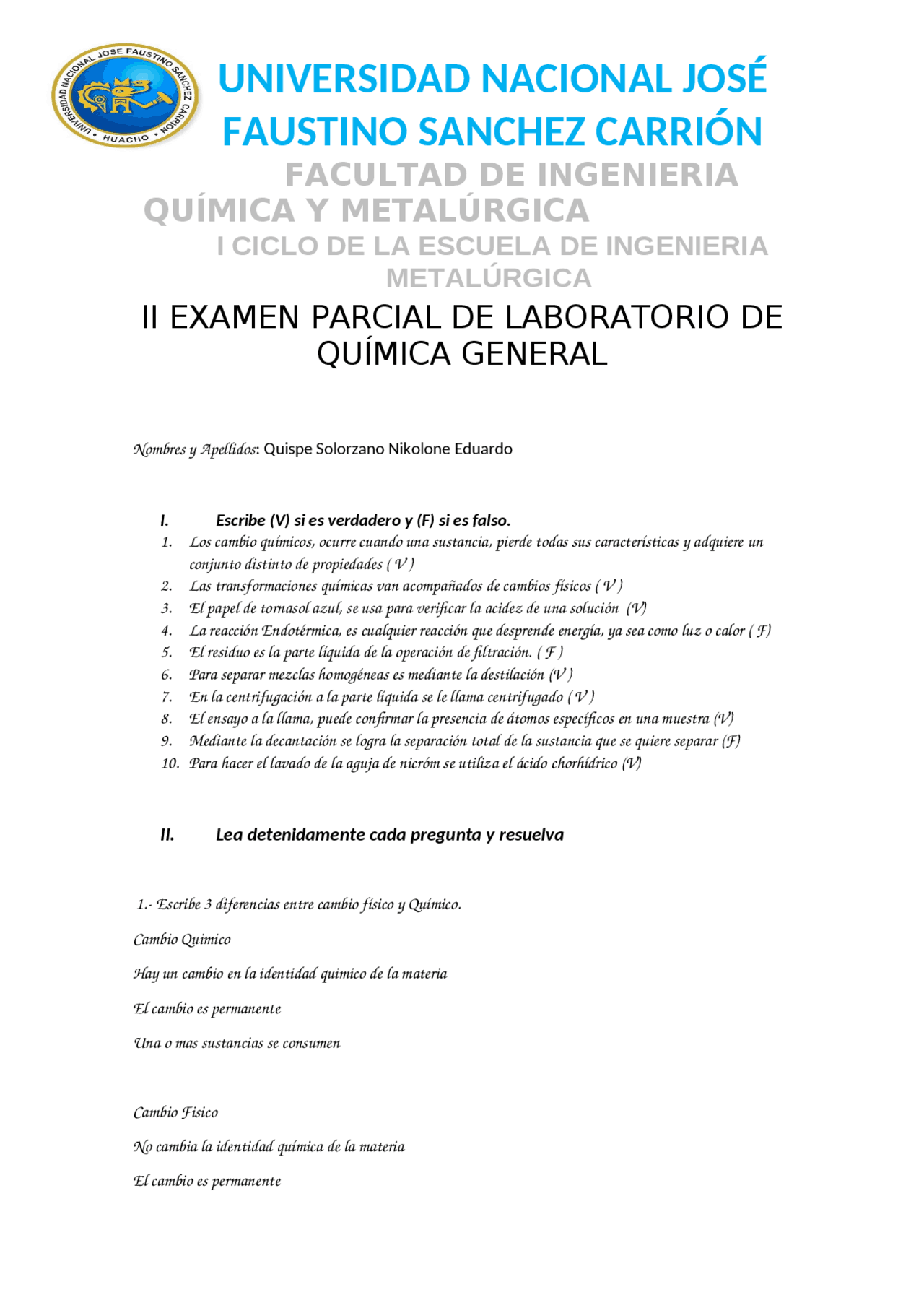 Nomenclaturas De Los Elementos Químicos Exámenes Selectividad De