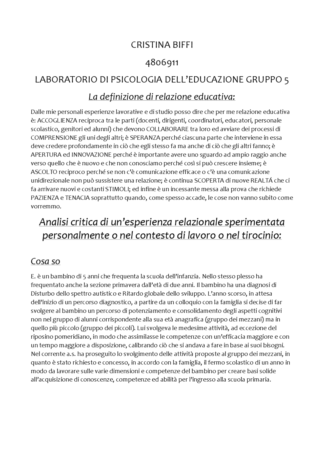 Compito autentico fine laboratorio - Docsity