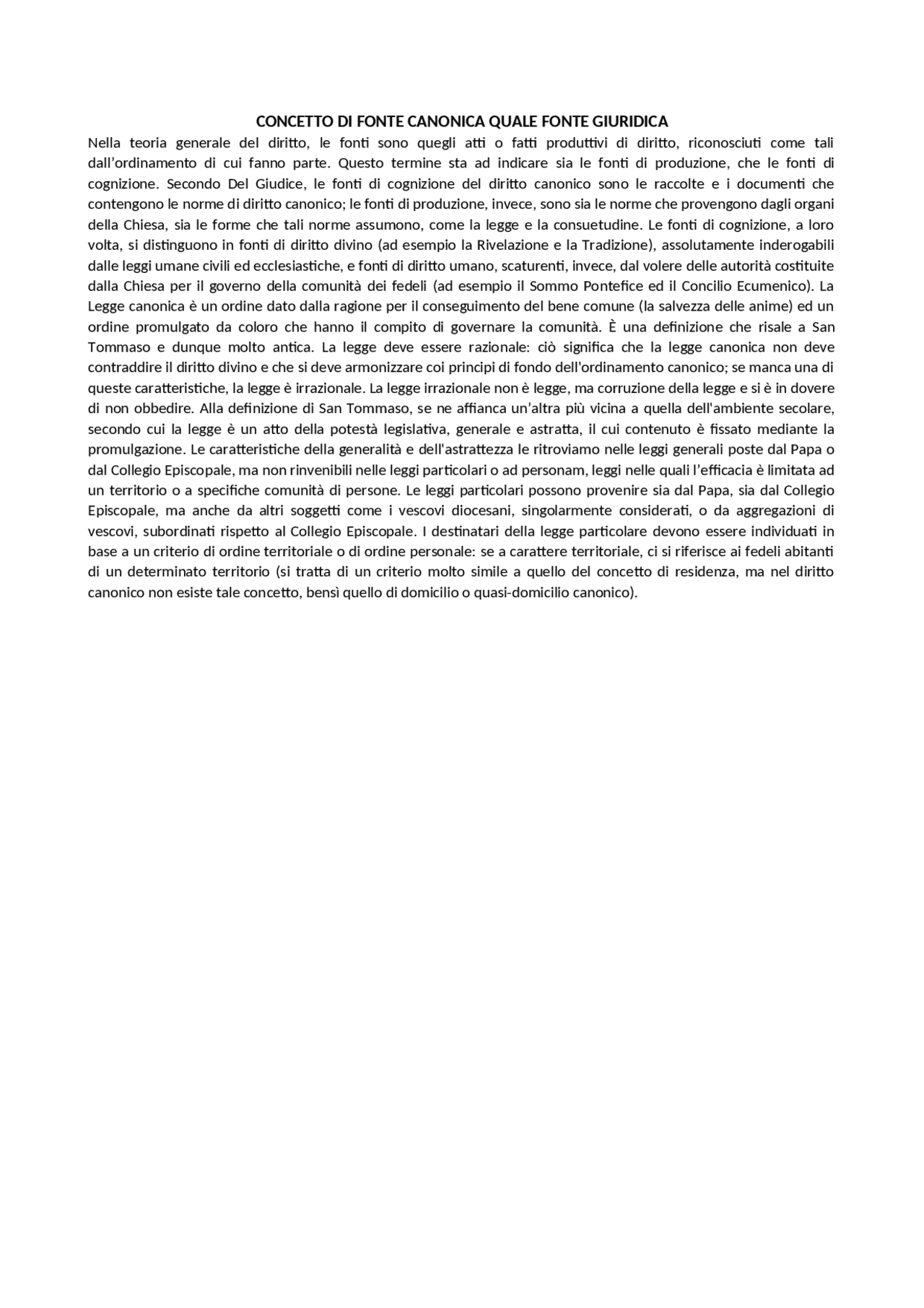 Domande Di Diritto Canonico Docsity