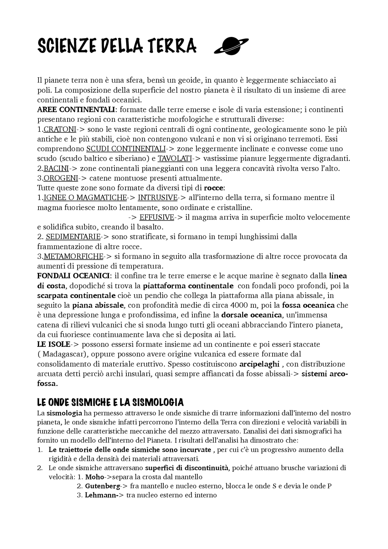 Scienze Della Terra Docsity