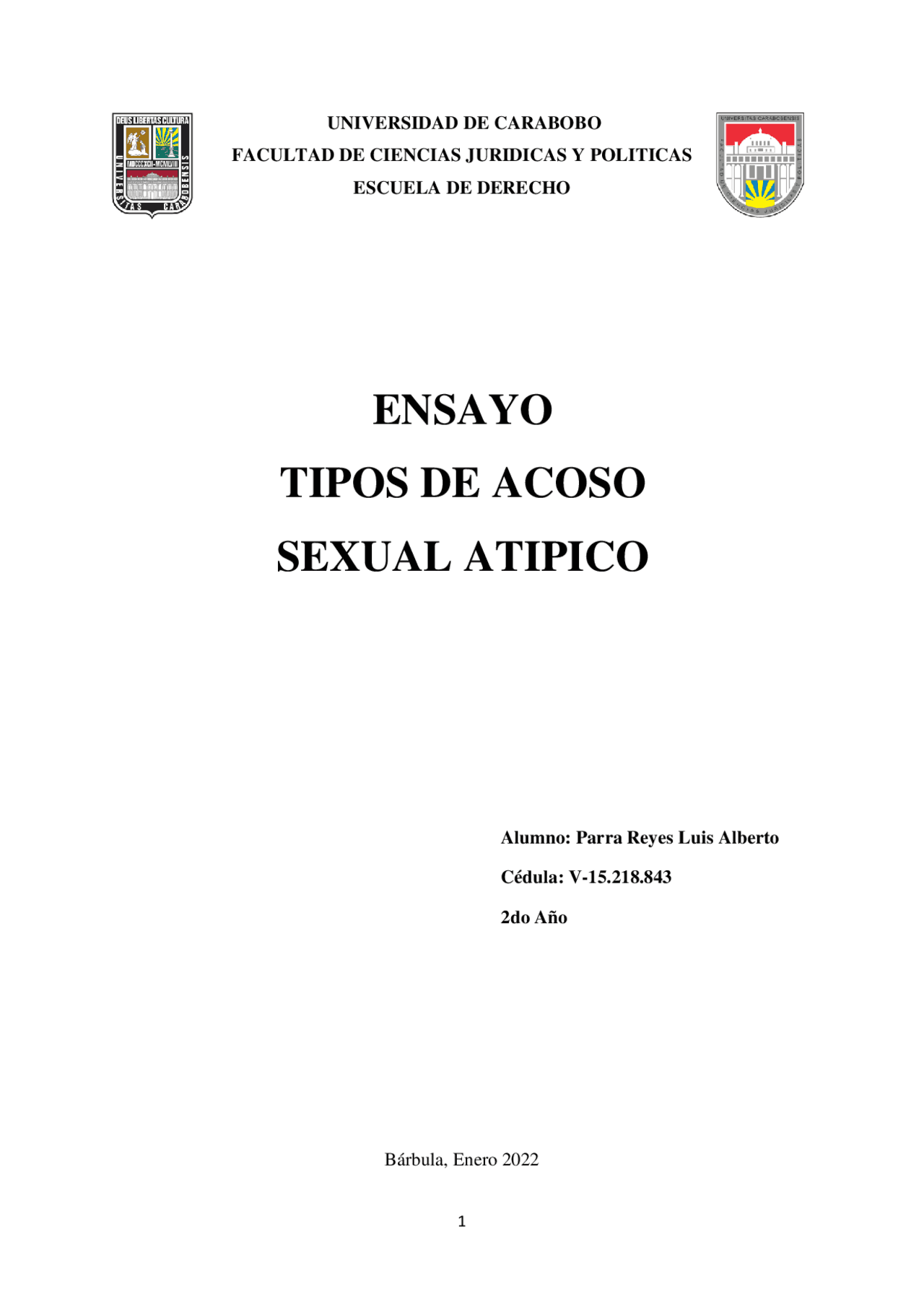 Seminario sobre acoso sexual | Esquemas y mapas conceptuales de Derecho | Docsity